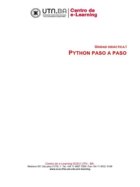 Unidad 1 Python Paso A Paso Pdf Python Lenguaje De Programación Lenguaje De Programación