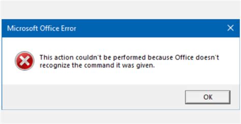 Fix Office Doesnt Recognize The Command It Was Given Technipages