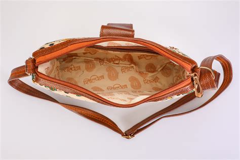 White Warli Print Jaipur Capsule Sling Bag Shilpin