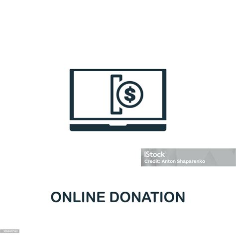 온라인 기부 아이콘입니다 Crowdfunding 아이콘 컬렉션에서 프리미엄 스타일 디자인입니다 Ui와 Ux가 픽셀 완벽 한