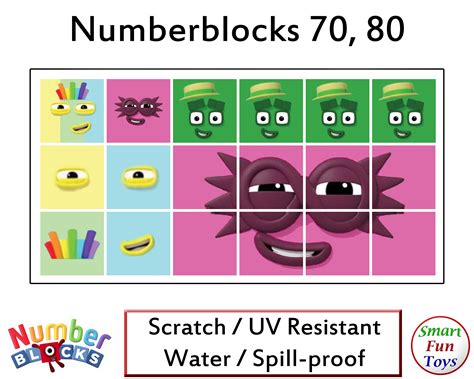 Numberblocks 0 100 Face And Body Stickers Waterproof Etsy