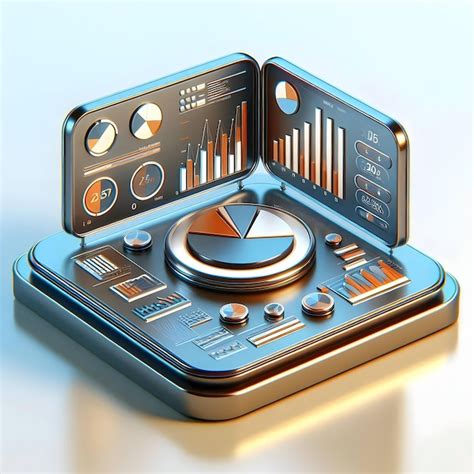 3d Glossy Financial Dashboard With Bar Graphs And Pie Charts For Effective Financial Management