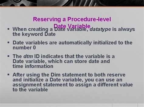 Working With Date Variables Unit 5 Visual Basic