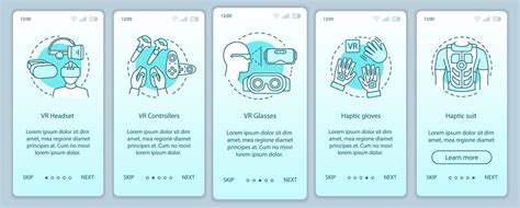 Vr Gadgets Onboarding Mobile App Page Screen With Linear Concept Virtual Reality Headset