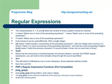 Regular Expressions In Php Mysql By Programming Languages Computing