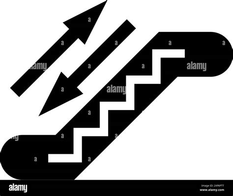 Modern Black Escalator Icon With Dynamic Arrows Ideal For Navigation