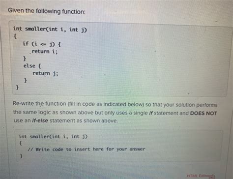 Solved Given The Following Function Int Smallerint I Int