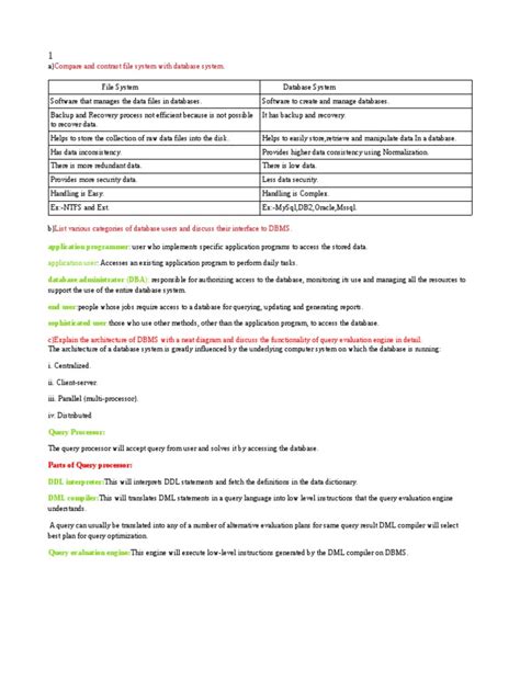 Compare And Contrast File System With Database System Application