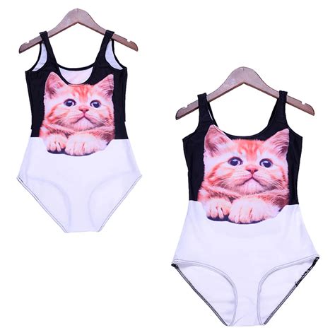 Cute Cat Kitty 3d Print Women Bathing Suit One Piece Swimming Wear