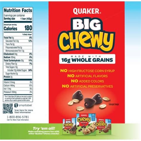Quaker® Chewy Chocolate Chip Granola Bars 5 Ct Fred Meyer