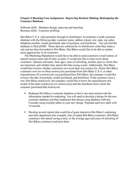 mis17 chapter 6 running case assignment sells primarily through its