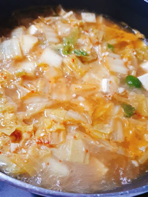 10분컷~얼큰한 배추된장국