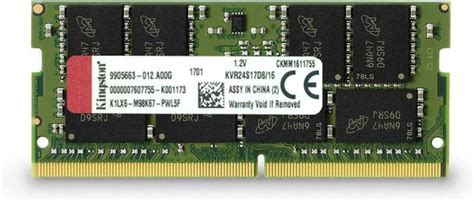 Для ноутбука Kingston So Dimm 2400 Mhz Ddr4 16gb Pc4 19200 Новая Id 1821062148 цена 1089