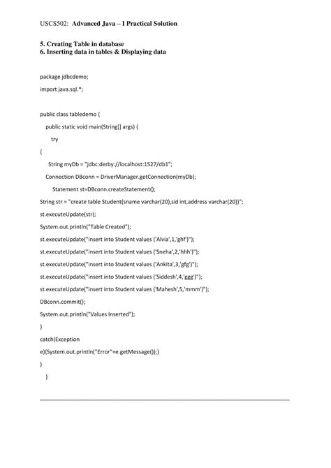 Java Practicals Tybsc Computer Science Sem V ~ Rock The It