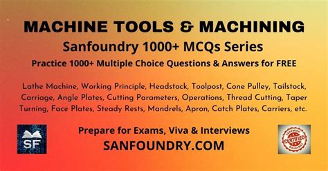 Machine Tools And Machining Questions And Answers Sanfoundry