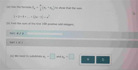 Solved A ﻿use The Formula Sn N2 A1 An To ﻿show That The