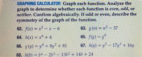 Solved GRAPHING CALCULATOR Graph Each Function Analyze The Chegg