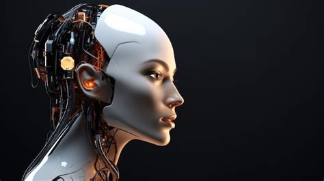 Premium AI Image Female Face Robot Android Neuro Interface Link To The World Of Artifical
