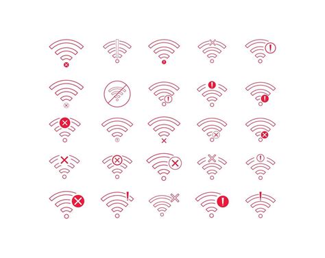 Set Of No Wifi Wireless Icon Vector Red Color 5423427 Vector Art At