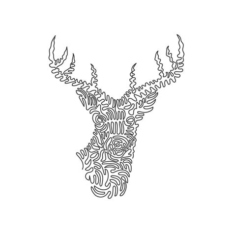 Continuous Curve One Line Drawing Of Beautiful Antlers Deer Curve