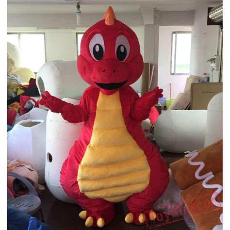 Red Dinosaur Mascot Costume Lovely Dinosaur Costume