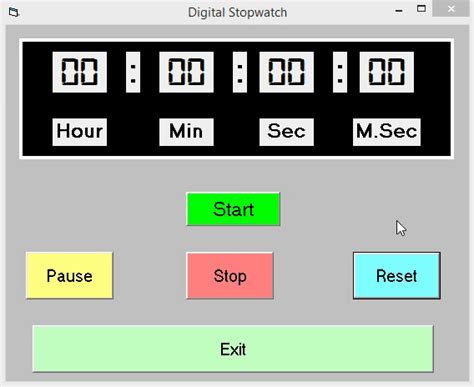 How To Create Digital Stopwatch In Vb 60