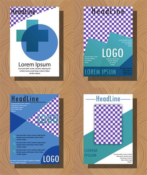 브로셔 및 추상 전단지 디자인 벡터의 집합 Eps Ai Uidownload