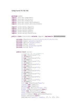 Proyecto Poogame Tic Tac Toe PDF