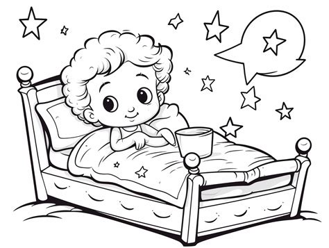 Bedtime Teddy Bear Coloring Page Coloring Page