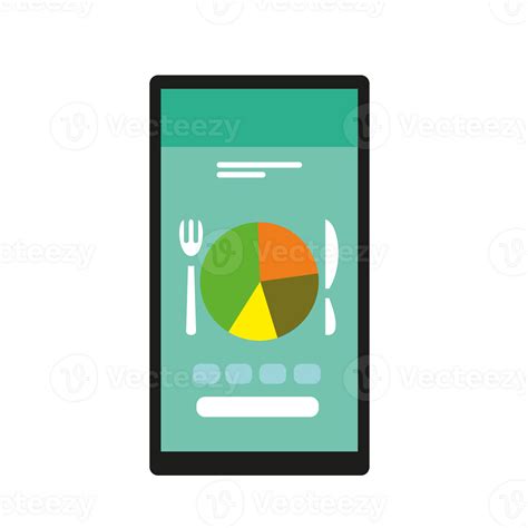 Diet And Healthy Eating App On Smartphone Isolated Icon 24659393 Png