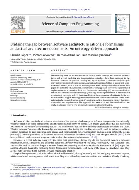 Pdf Bridging The Gap Between Software Architecture Rationale Formalisms And Actual