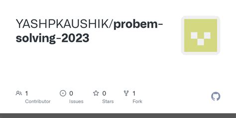 Github Yashpkaushikprobem Solving 2023