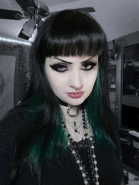 N0stalgia Black And Green Hair Goth Aesthetic Goth Fashion