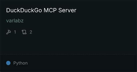 Schema Duckduckgo Mcp Server Glama