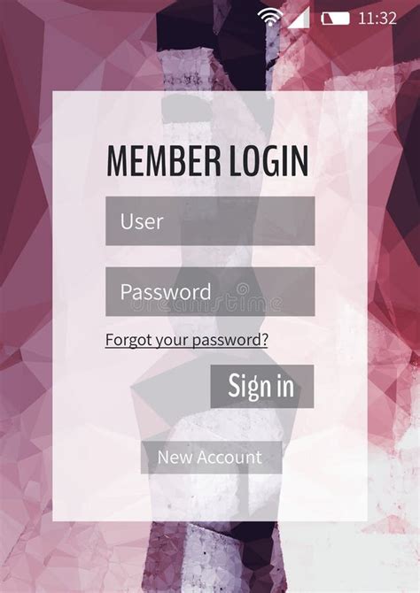 Login User And Password Screen Interface Stock Illustration