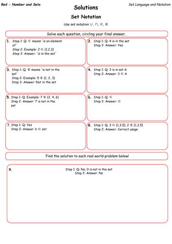 Set Notation Full Lesson With Differentiated Resources Teaching