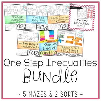 One Step Inequalities Bundle By Amazing Mathematics TPT