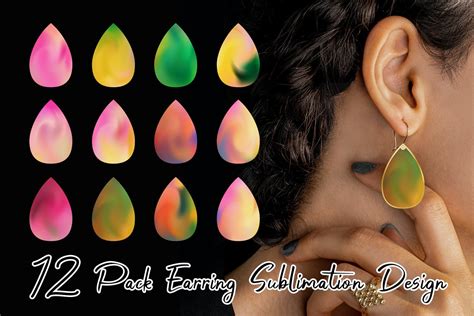 Swirl Gradient Earring Teardrop Graphic By Artnoy · Creative Fabrica
