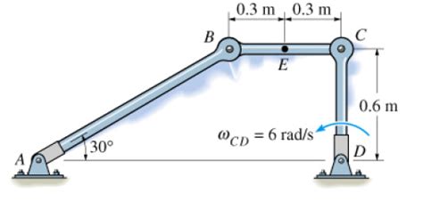 solved 3 if link cd has an angular velocity of ωcd 6 rad s