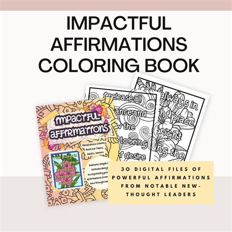Impactful Affirmations Coloring Pages For Teens Adults Seniors For
