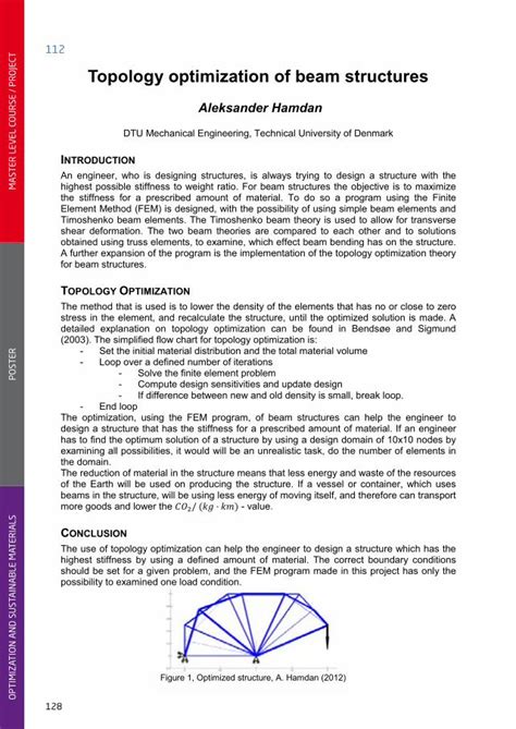 pdf topology optimization of beam structures …proceedings dtu dk