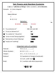 Understanding Set Theory: Elements, Notation, and Number Systems | Course Hero