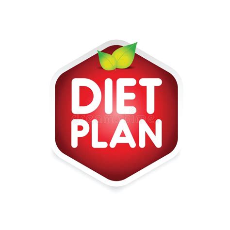 Diet Plan Red Button With Leaf Stock Vector Illustration Of Diet