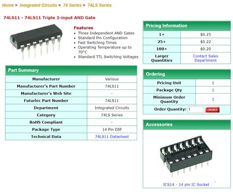 Solved Home Integrated Circuits 74 Series 74ls Series