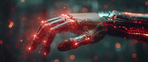 Neural Network Interaction Human And Ai Interface Stock Illustration