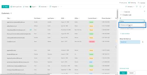 SharePoint List Formatting Walkthrough Master Data Skills AI