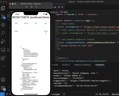 react native expo super beginner intro with ricoh theta api no camera