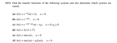 Solved 35 1 Find The Transfer Functions Of The Following