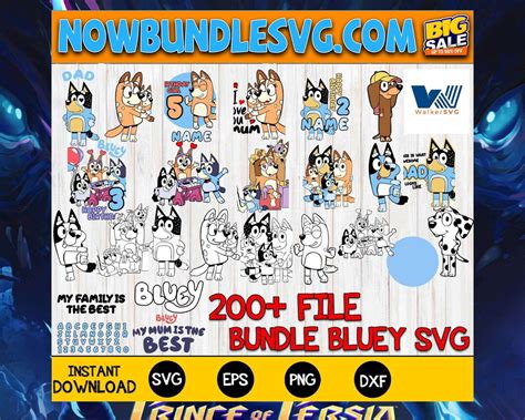 Hot Bluey Svg Bluey Bundle Svg Dxf Eps Png 200 File Bluey Etsy