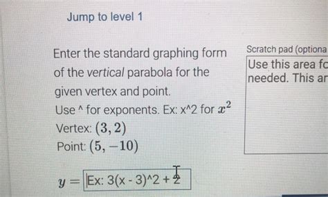 Solved Jump To Level 1 Scratch Pad Optional Use This Area